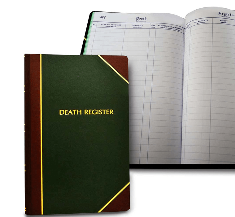 Death Register - #192, #193 – Chiarelli's Religious Goods & Church Supply